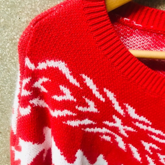 Express | Sweaters | Express Red Holiday Geometric Pullover Sweater Nwt ...